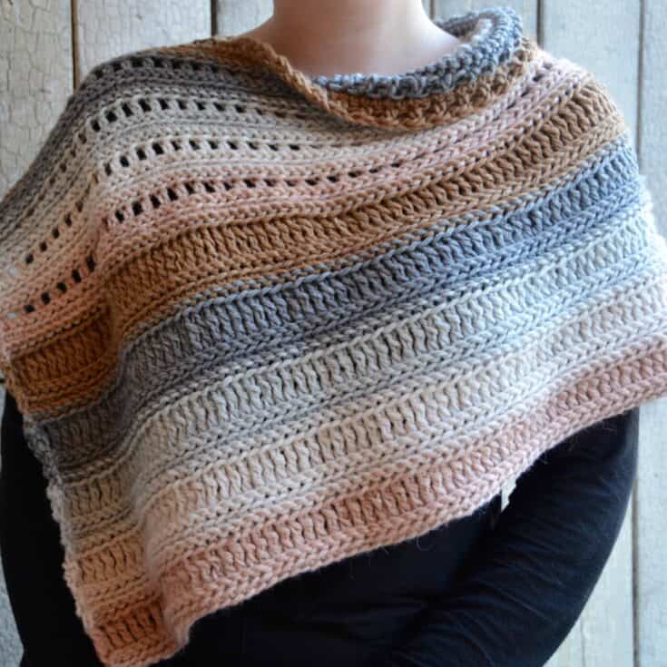 Free Braided Crochet Ruana Pattern | HanJan Crochet Free Braided Crochet Ruana Pattern | HanJan Crochet
