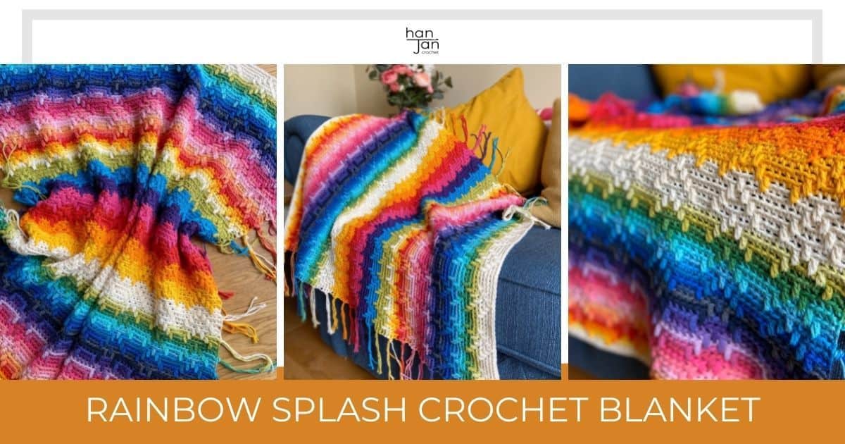 Rainbow Overlay Mosaic Crochet Blanket Rainbow Splash - Crochet Pattern ...