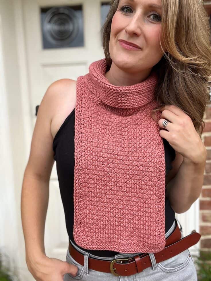 Free Crochet Dickie Pattern With Cowl Neck Hanjan Crochet