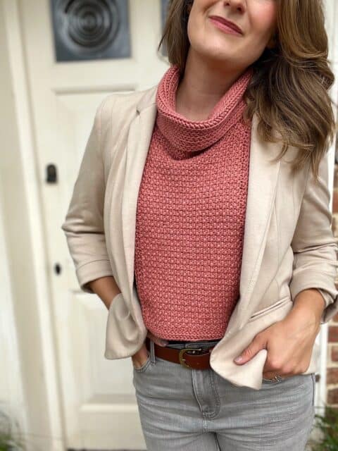 Free Crochet Dickie Pattern with Cowl Neck | HanJan Crochet