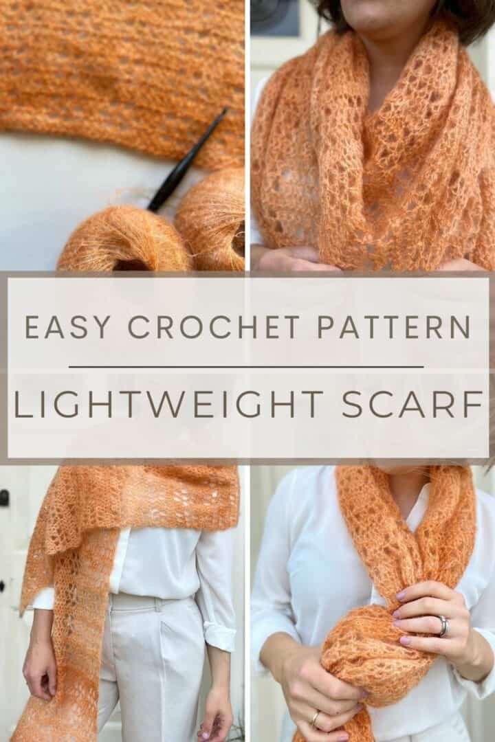 Elegant Scarf Crochet Pattern - Orange Blossom | HanJan Crochet