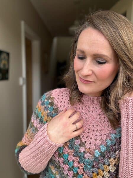 Granny Square Sweater Crochet Pattern - modern and fun | HanJan Crochet