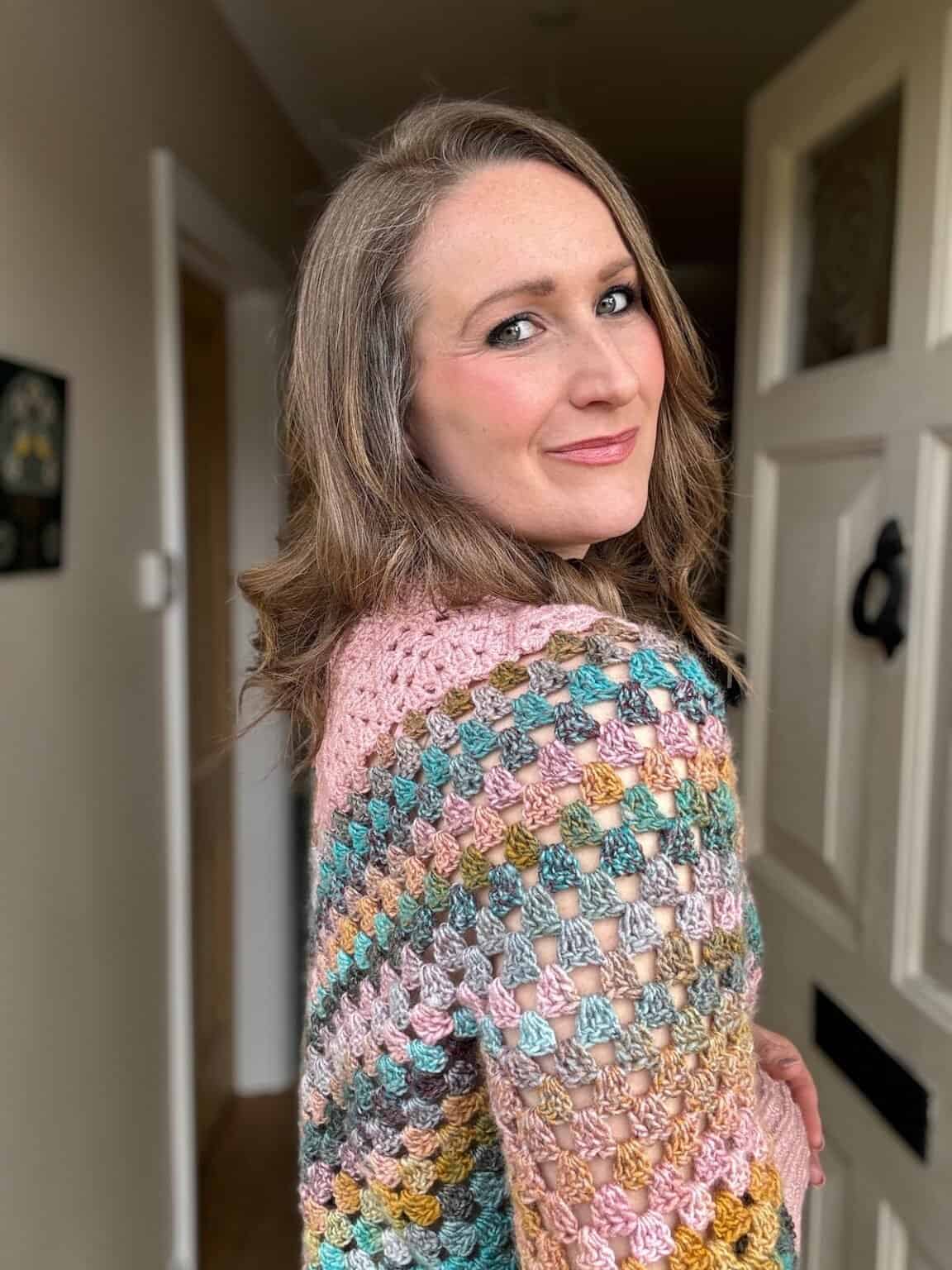 Granny Square Sweater Crochet Pattern - modern and fun | HanJan Crochet