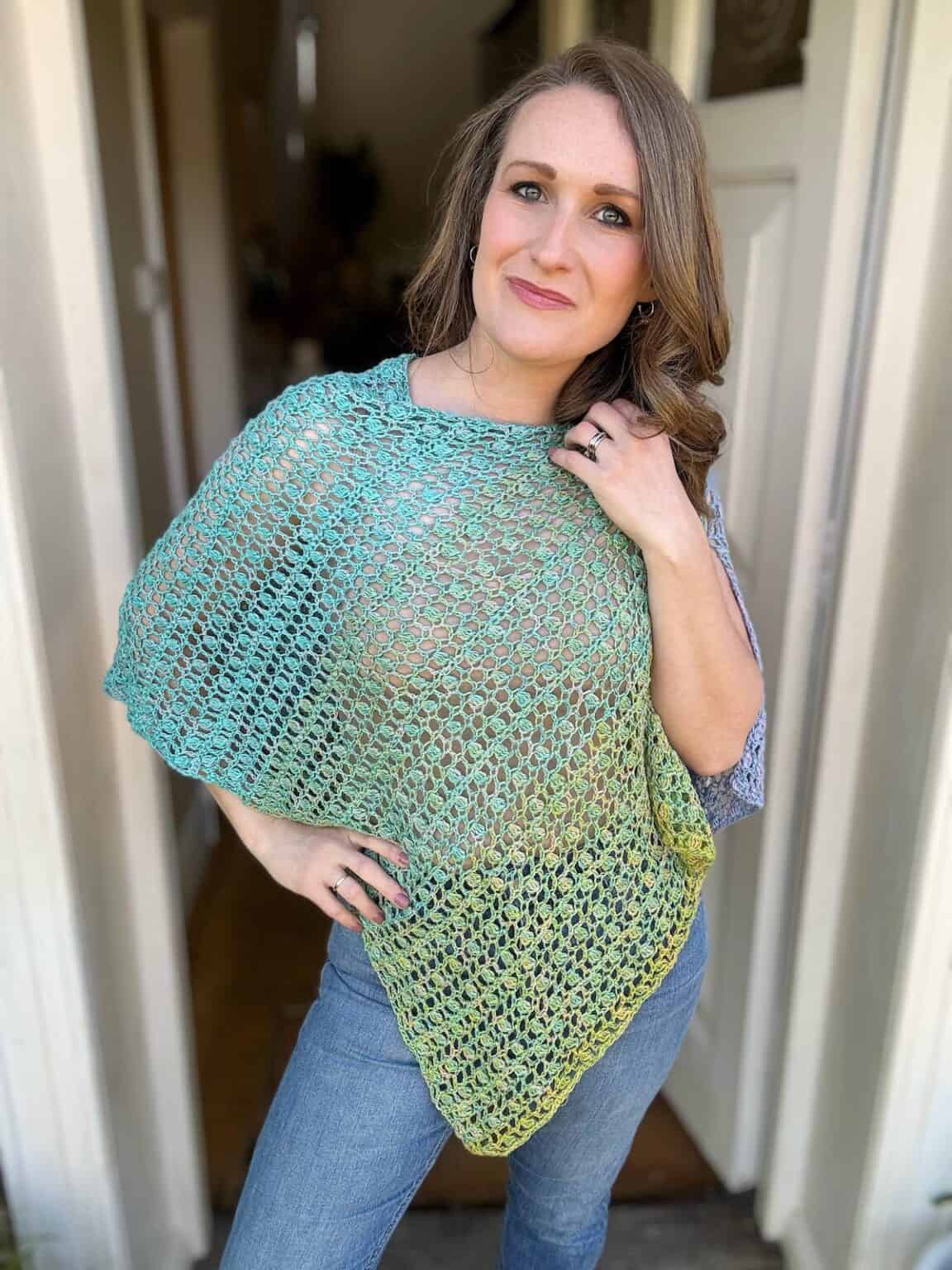Crochet Lacy Poncho Pattern For Summer | HanJan Crochet