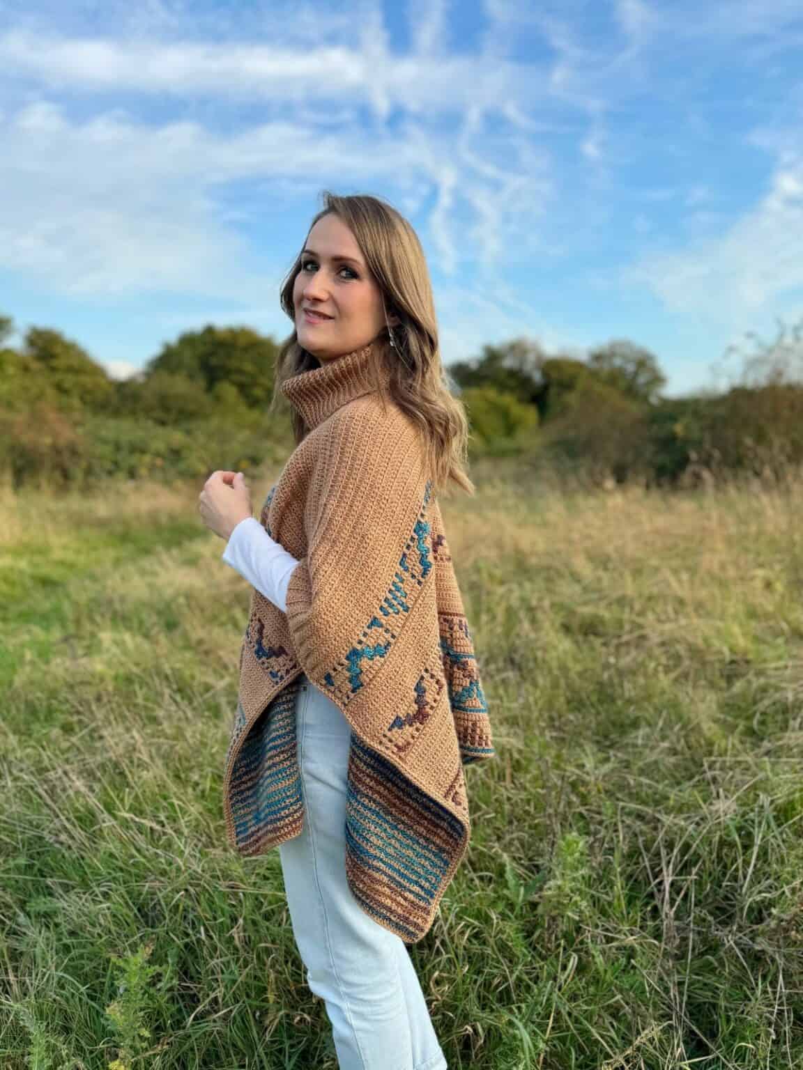 Crochet Poncho Pattern Made From Two Rectangles | HanJan Crochet